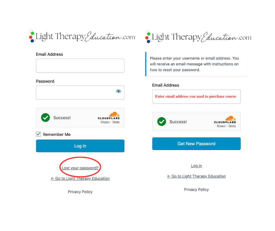 How To Login To Your Courses • Light Therapy Education